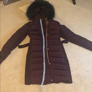 Express | Jackets & Coats | Express Maroon Down Filled Hooded Puffer ...
